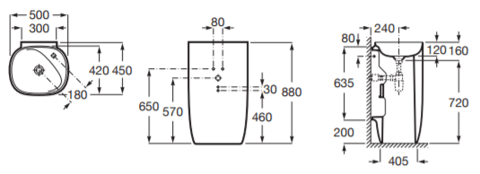 Telhanorte | Lavatório Beyond Totem 500x420cm Ônix Roca