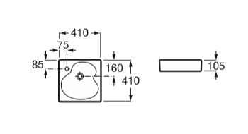 Telhanorte | Cuba de Apoio 410X410cm Ruy Ohtake Beige Roca Roca