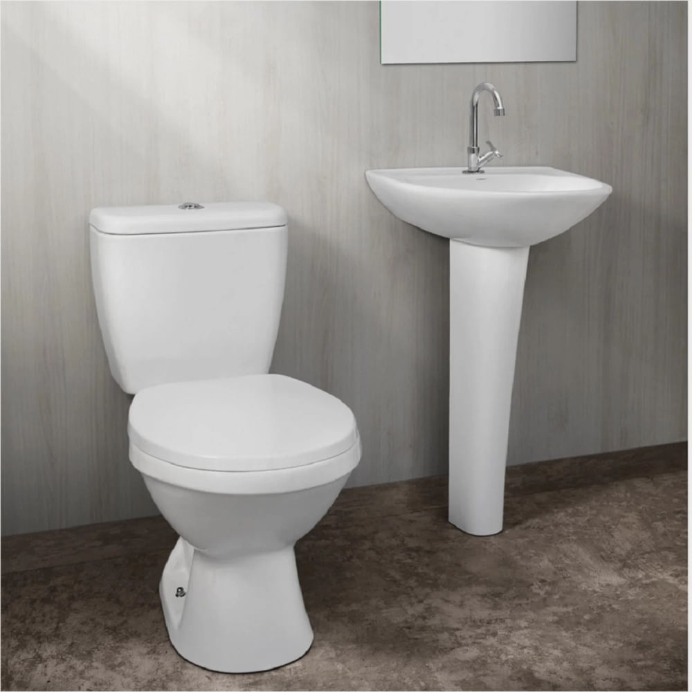 Vaso Sanitário com Caixa Acoplada Loren Way Branco Lorenzetti em promoção!