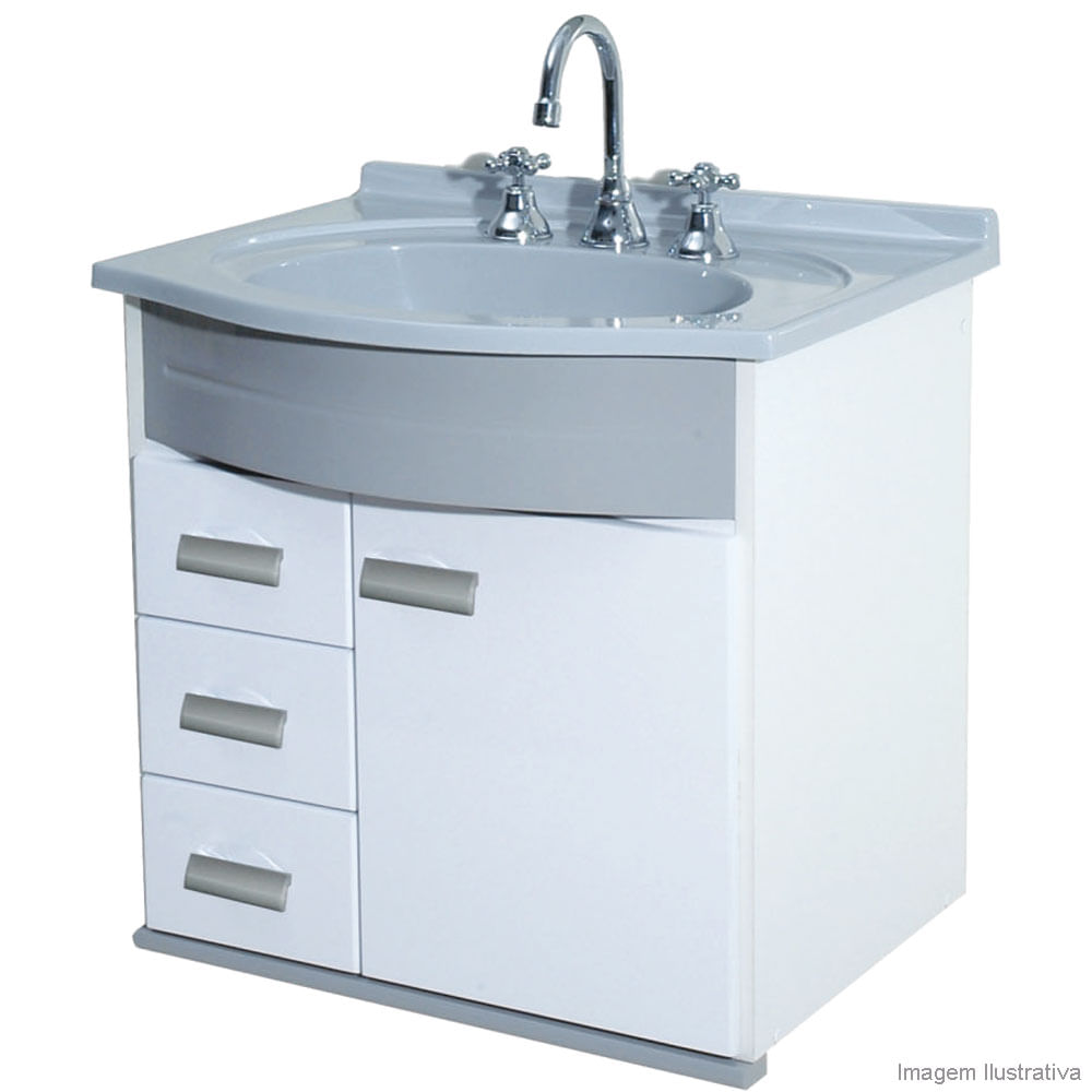 Gabinete Karmel Curvo 58x48cm cinza Gabimar