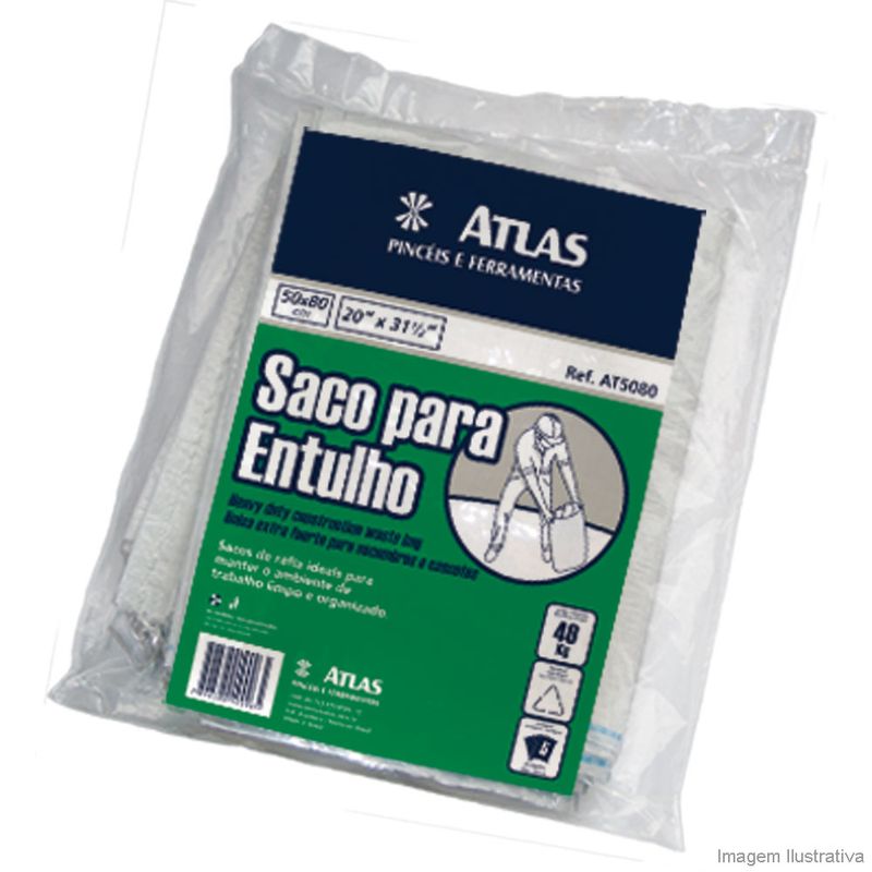 Saco para entulho com 5 unidades capacidade 40 kg Atlas