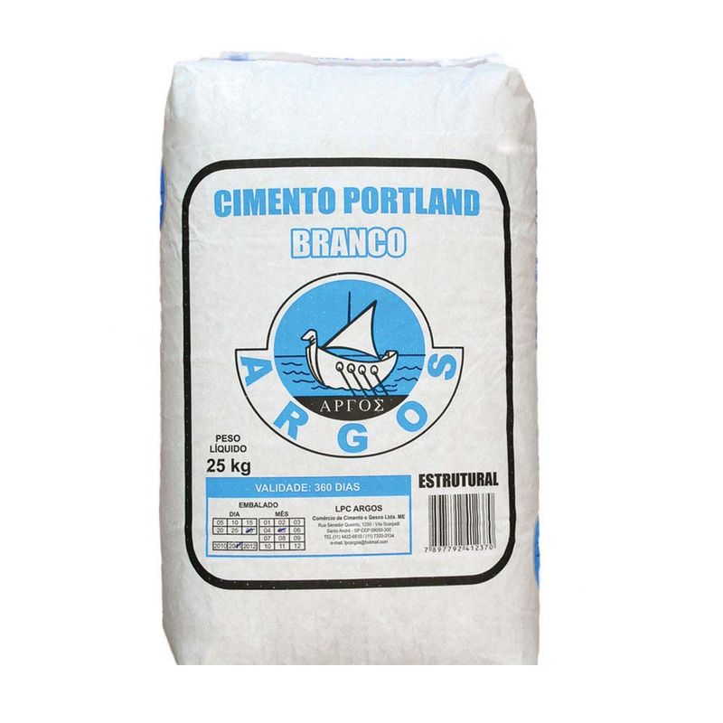Cimento Branco Estrutural 25KG Saco LPC Argos mais barato só aqui!