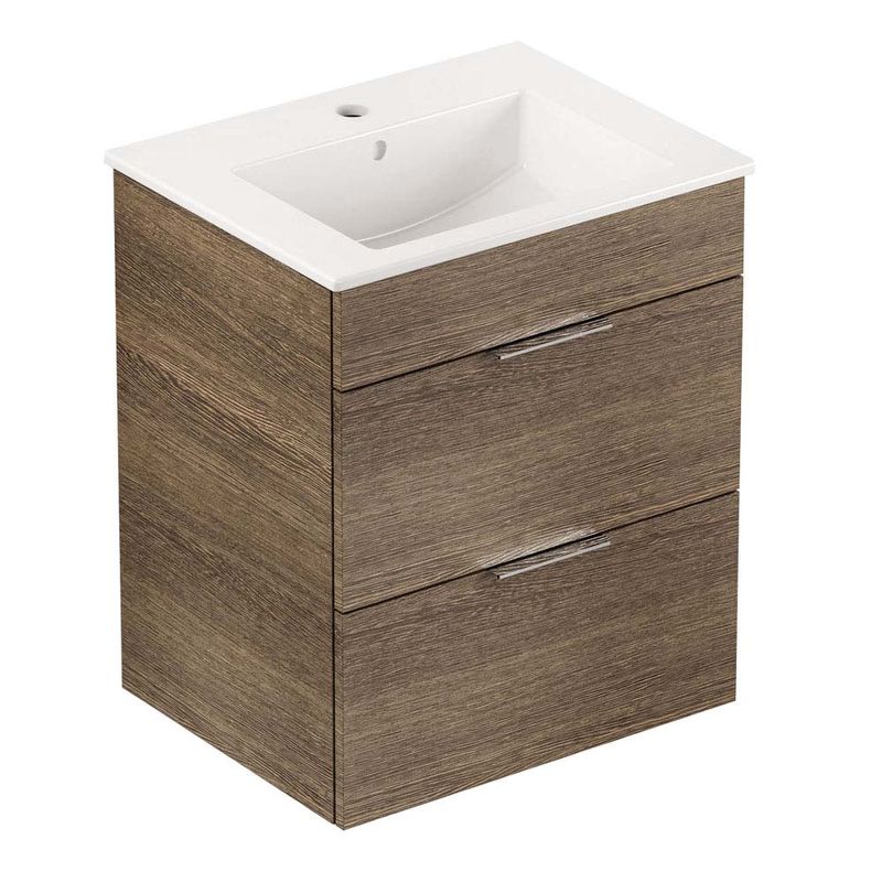 Telhanorte | Gabinete integrado 2 gavetas 65x43cm com cuba Cube wengue Celite