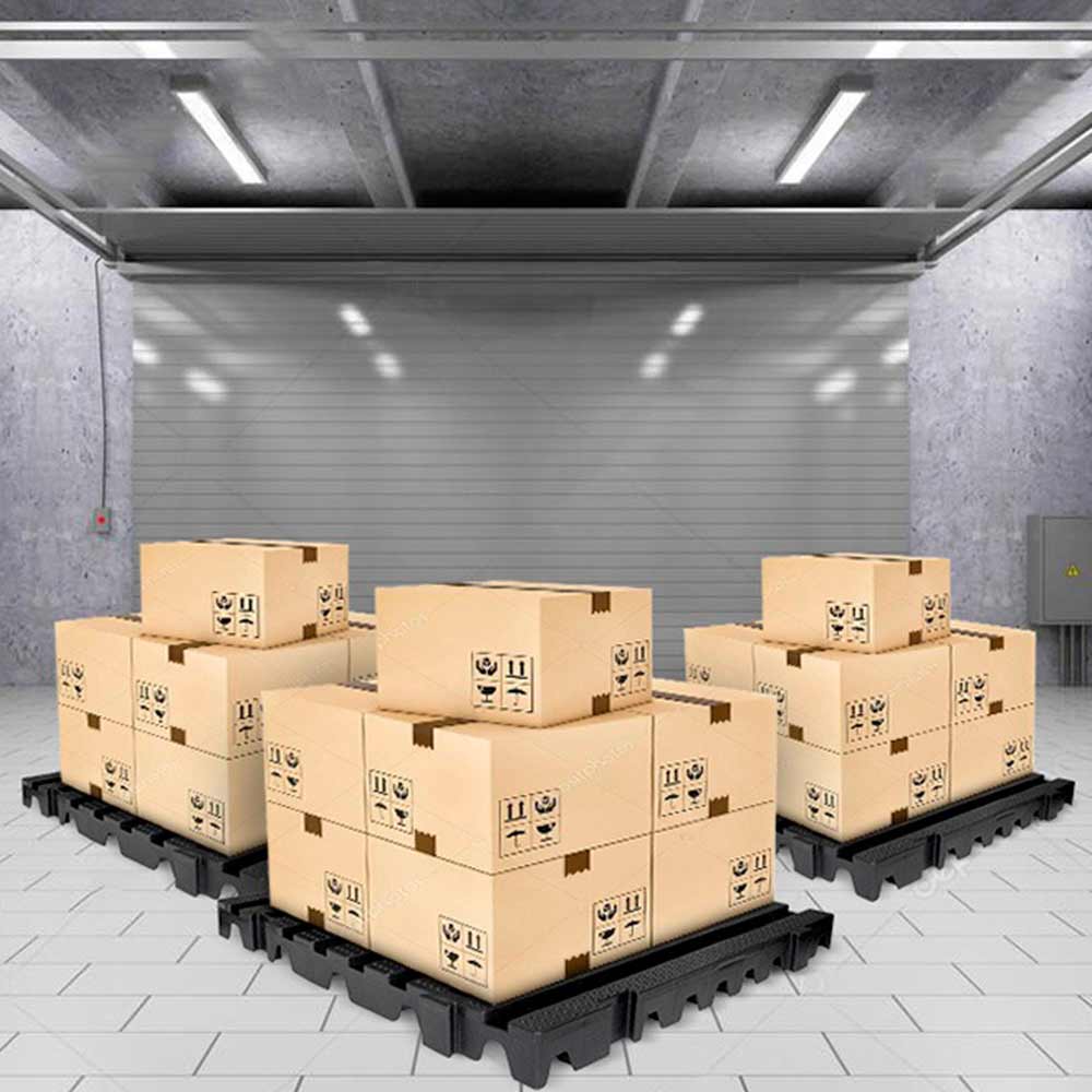 Estrado plástico 50x50x4,5cm em PEAD preto Impallets - Telhanorte