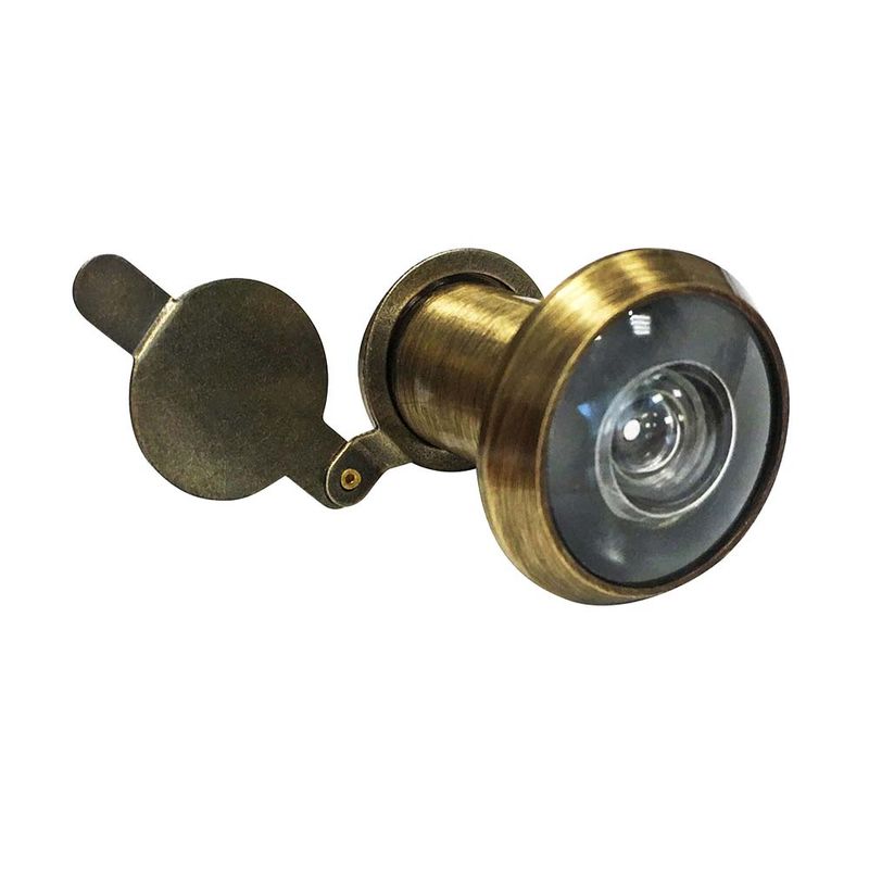 Olho mágico para porta em latão com tapa olho 200º ouro velho Bemfixa