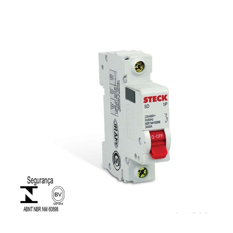 Disjuntor monopolar 20A curva C Steck