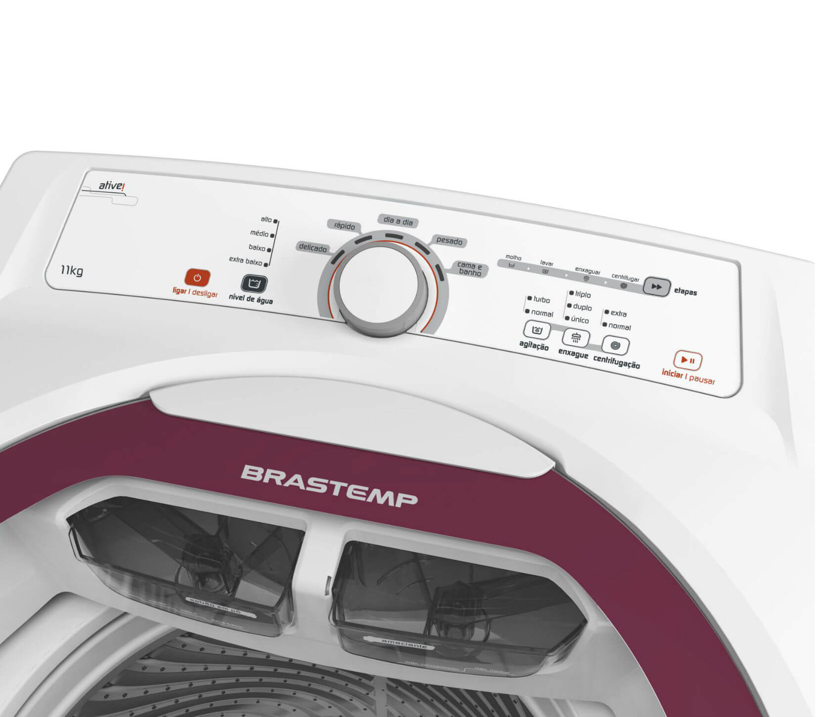Máquina de Lavar Brastemp Ative 11kg com Dispenser Smart Flex