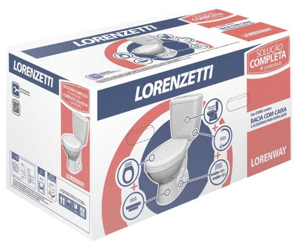 Bacia Lorenzetti Combo Way 1 Com Caixa Acoplada e Acessorios